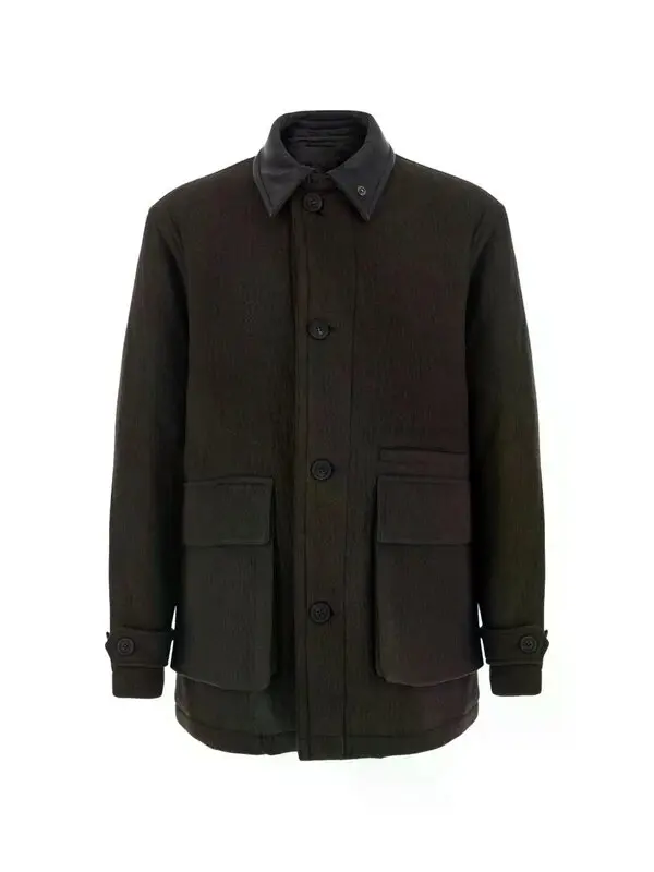 COOR Contrast-collar Wool-blend Coat