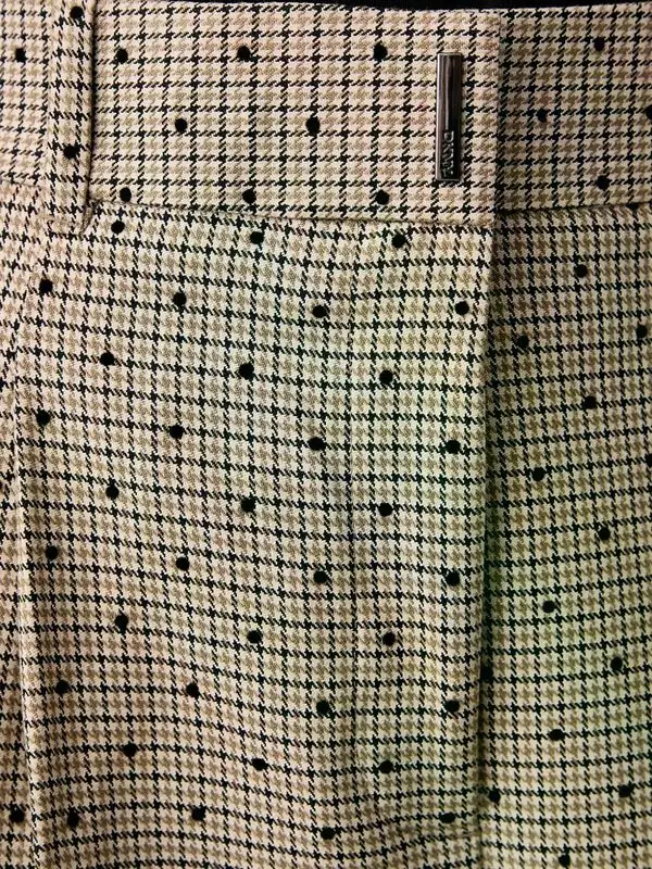 Dkny Houndstooth-pattern Polka-dot Trousers - Neutrals