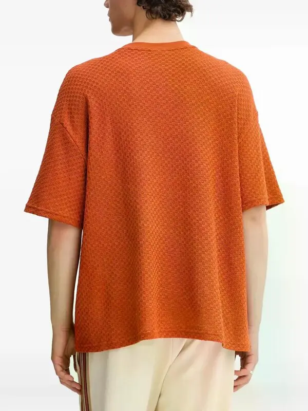 LES DEUX Embroidered-logo Textured T-shirt