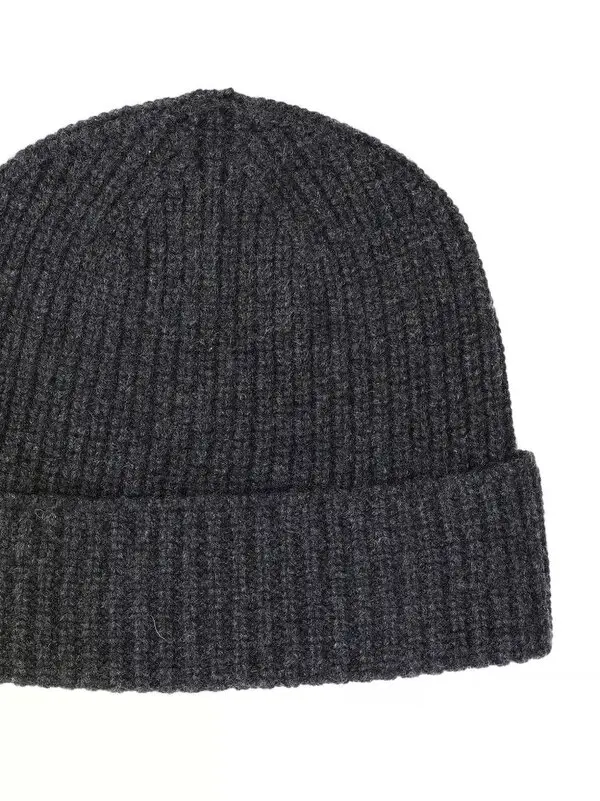 Eric Bompard Ribbed-knit Beanie Hat
