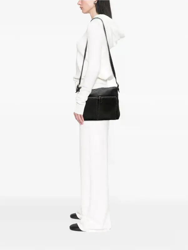 Fendi 2000-2010 Leather Selleria Crossbody Bag - Black