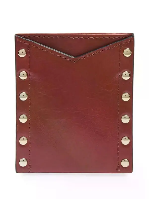 LANCEL Stud-embellished Leather Cardholder
