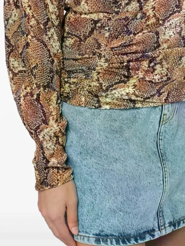 Isabel Marant Étoile V-neck Snakeskin-print Blouse - Brown