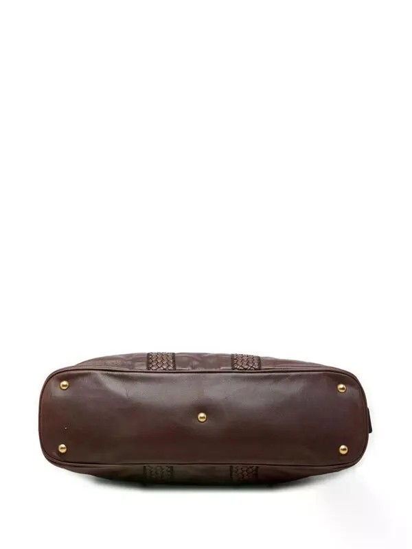 Saint Laurent 2000-2012 Large Woven Trimmed Leather Muse Handbag