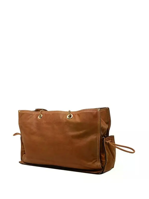 Loewe 2006 Leather Crown Logo Shopper Tote Bag