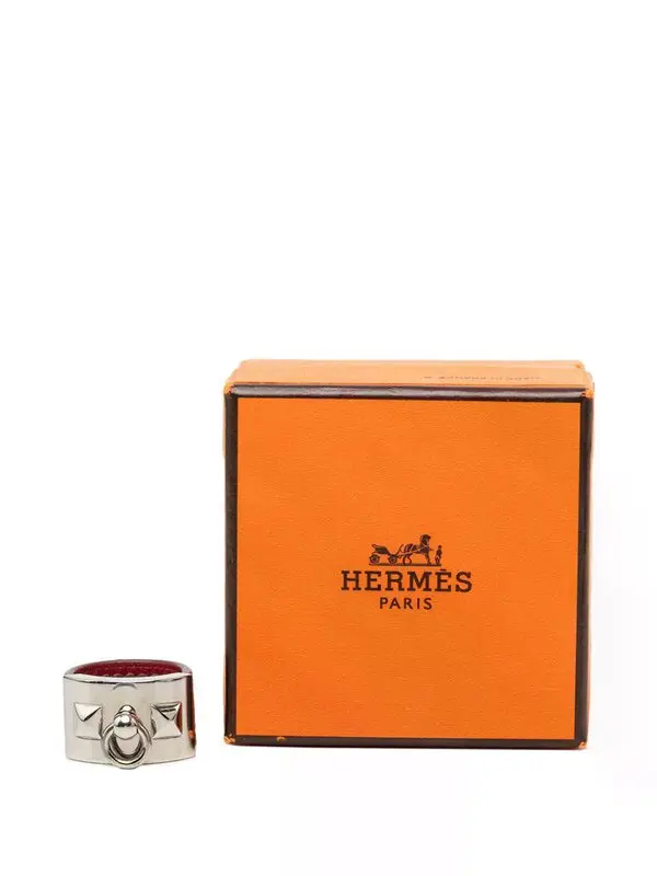 Hermès 2000-2020 Palladium Plated Collier De Chien Ring Costume Ring
