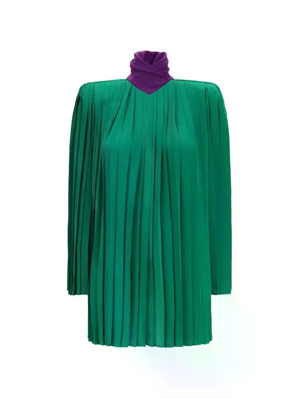 Valentino Garavani Pleated Silk Blouse - Green