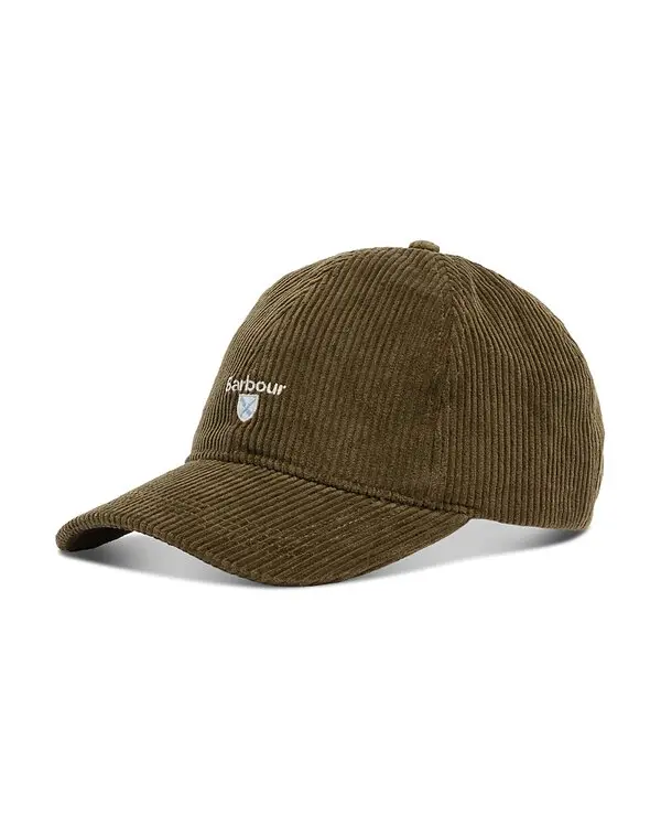 Barbour Preston Cotton Corduroy Logo Cap - Olive