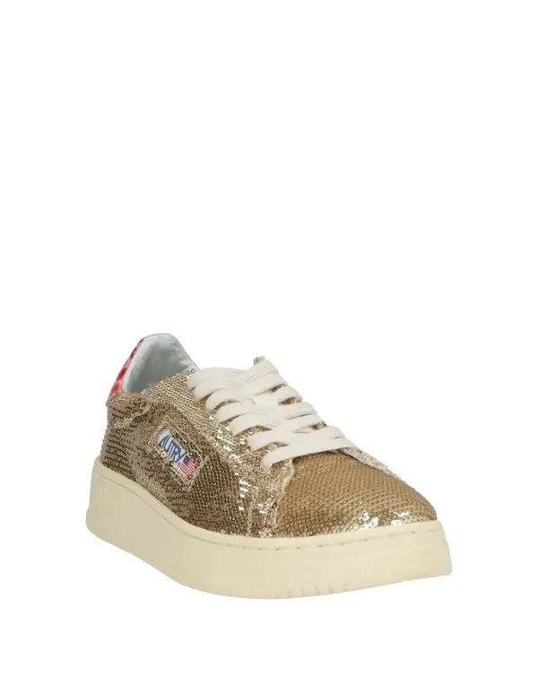 AUTRY Sneakers Size Leather, Textile Fibers - Gold