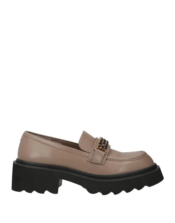 TOSCA BLU Loafers Light Brown Size Leather