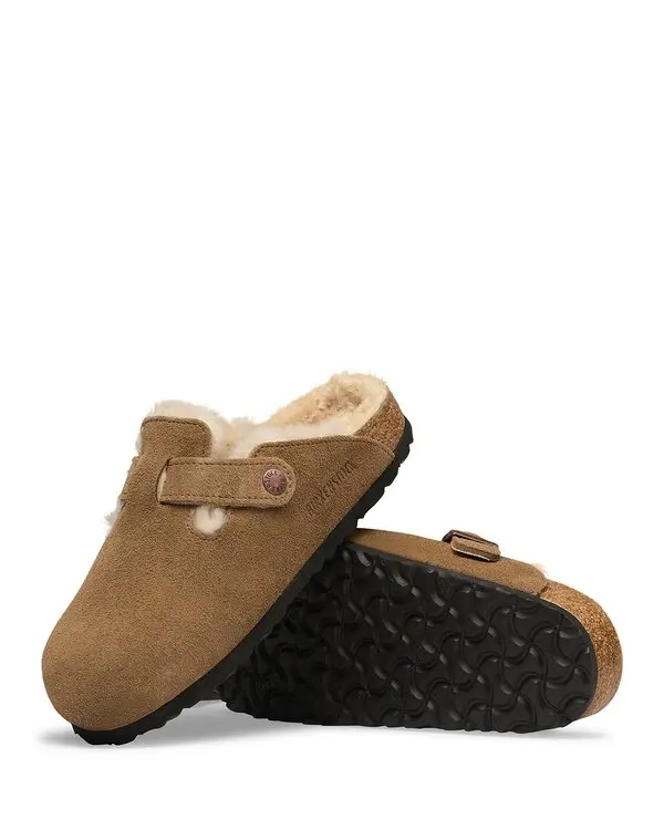 BIRKENSTOCK Boston Suede & Shearling Clogs