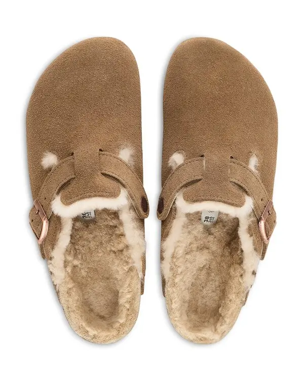 BIRKENSTOCK Boston Suede & Shearling Clogs