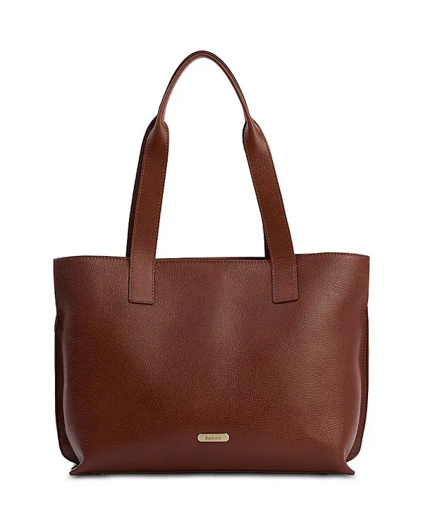 Barbour Alder Large Leather Tote Bag - Brown