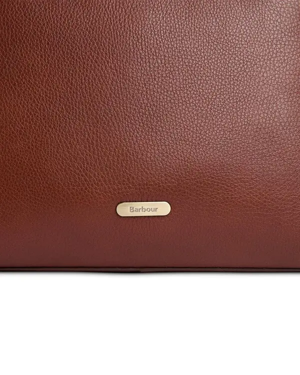 Barbour Alder Large Leather Tote Bag - Brown