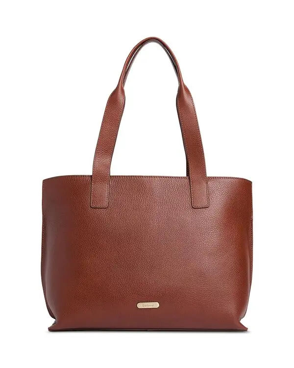 Barbour Alder Large Leather Tote Bag - Brown