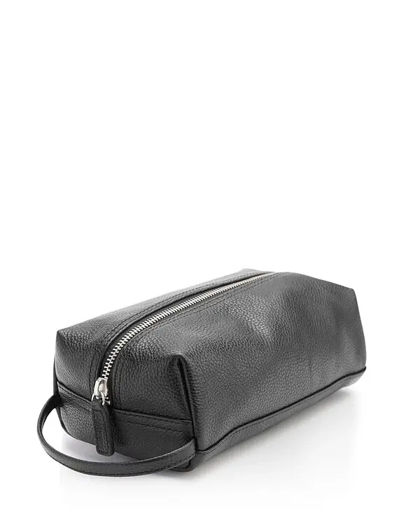 ROYCE NEW YORK Leather Compact Toiletry Travel Bag - Black