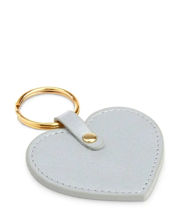 ROYCE NEW YORK Leather Heart Keychain Charm - Silver