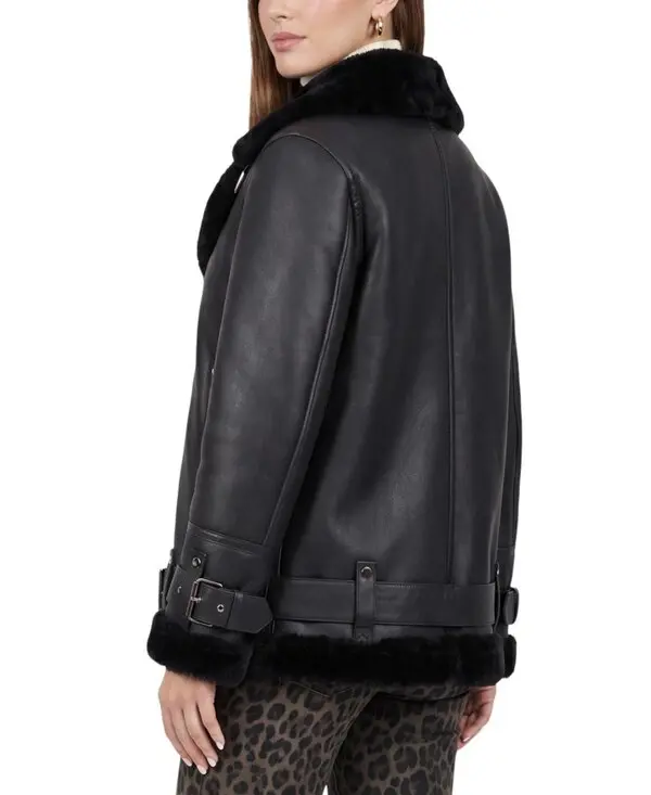 Gorski Shearling Lamb Moto Zip Jacket