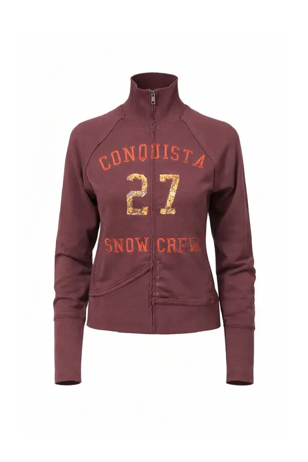 CONQUISTA Snow Crew Zip-up Top - Red