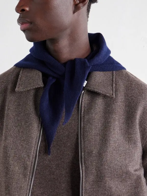 Nn07 Triangle 6623 Wool Scarf - Blue