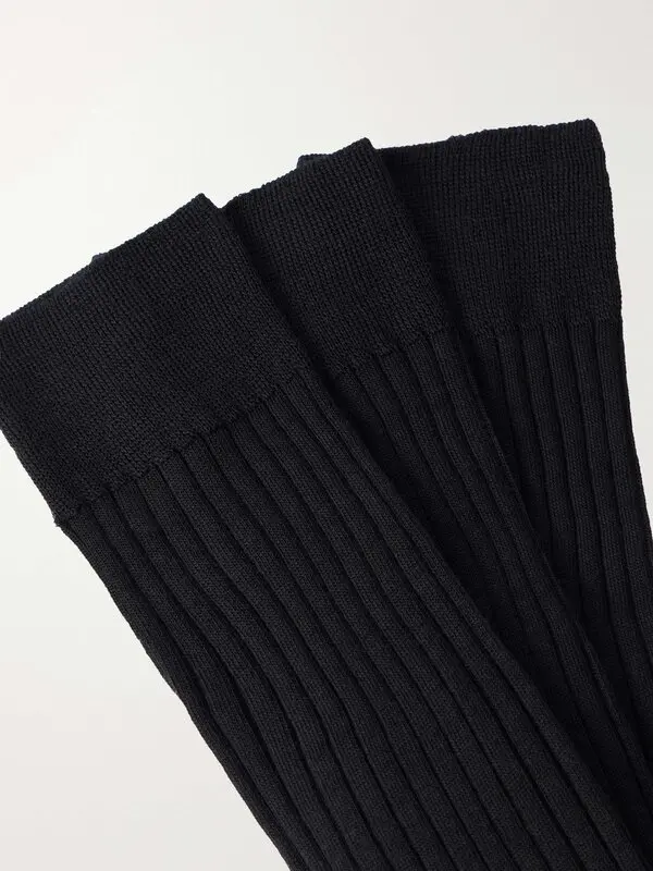 Mr P. Set Of Three Wool-blend Socks