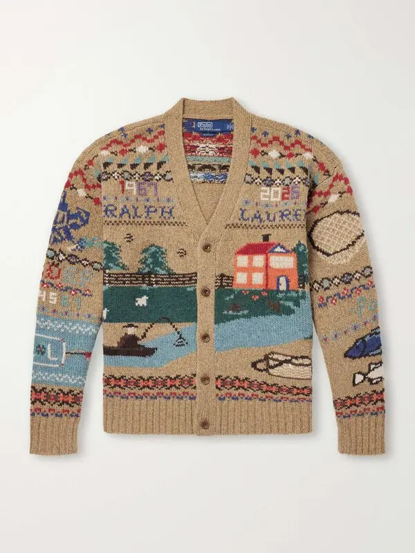 Polo Ralph Lauren Intarsia-knit Wool Cardigan
