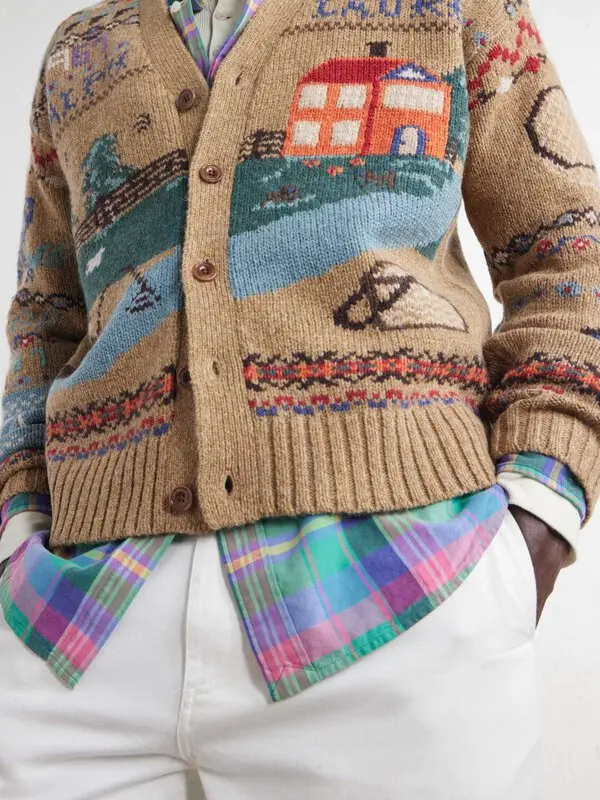 Polo Ralph Lauren Intarsia-knit Wool Cardigan