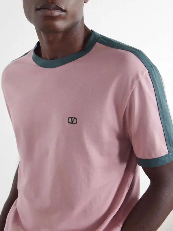 Valentino Garavani Vlogo-embroidered Cotton-jersey T-shirt