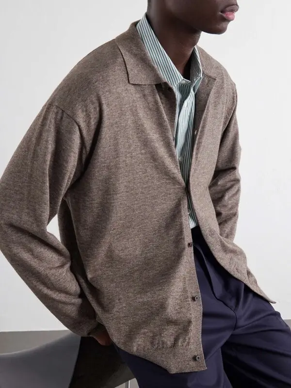ATON Cotton And Yak Wool-blend Cardigan