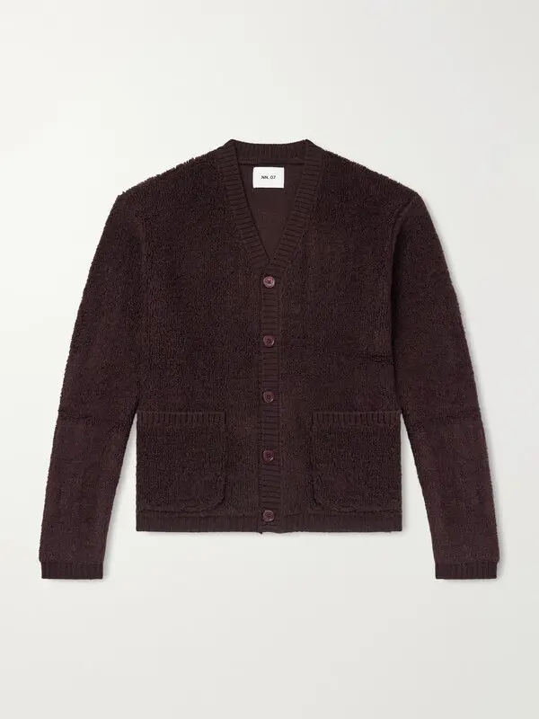 Nn07 60064 Wool-terry Fleece Cardigan - Brown