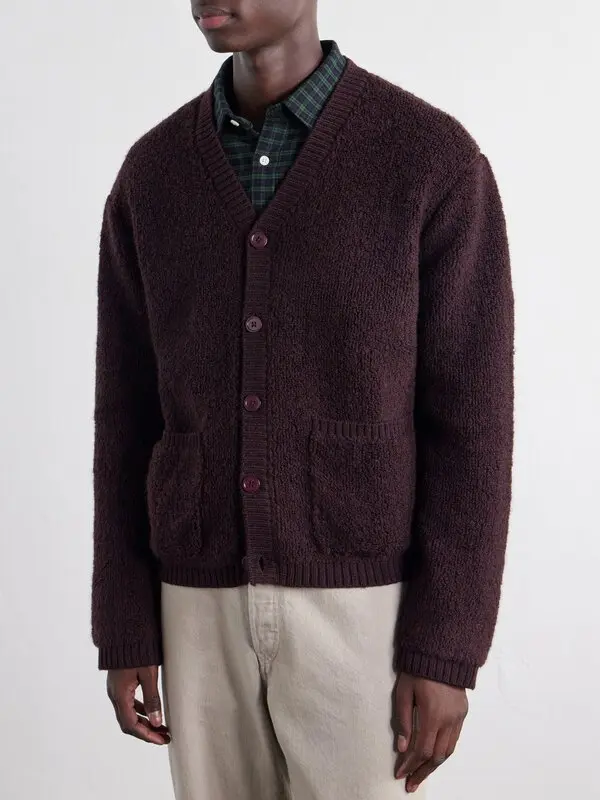 Nn07 60064 Wool-terry Fleece Cardigan - Brown