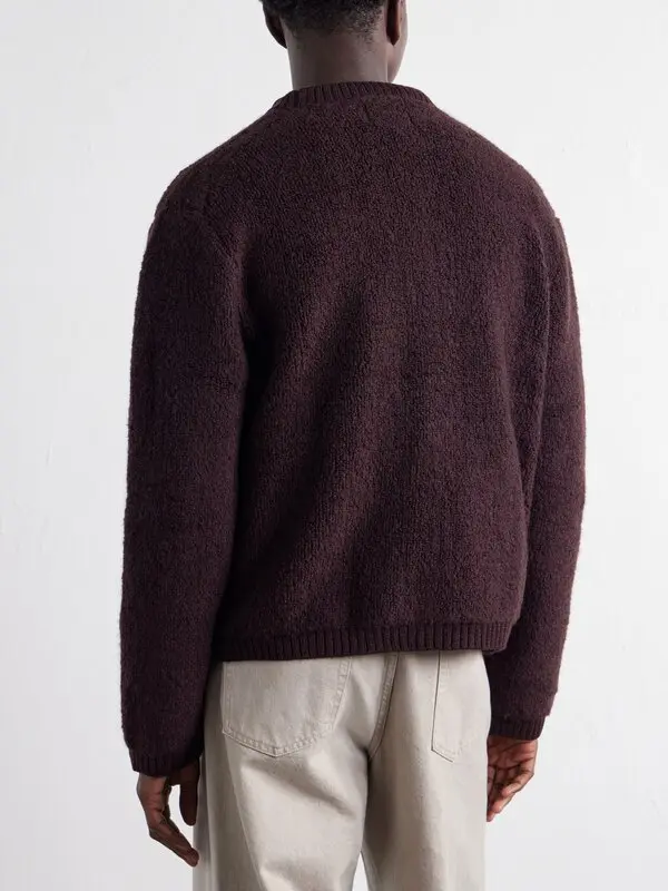 Nn07 60064 Wool-terry Fleece Cardigan - Brown