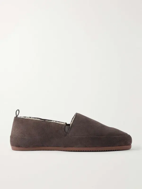 Mulo Shearling-lined Suede Slippers
