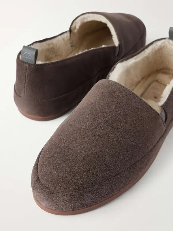 Mulo Shearling-lined Suede Slippers