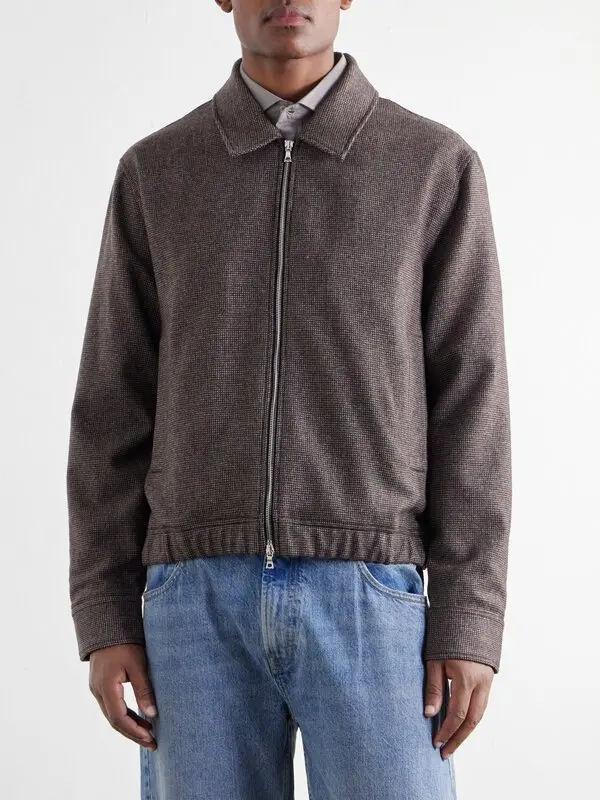 Officine Générale Marlino Houndstooth Virgin Wool Overshirt