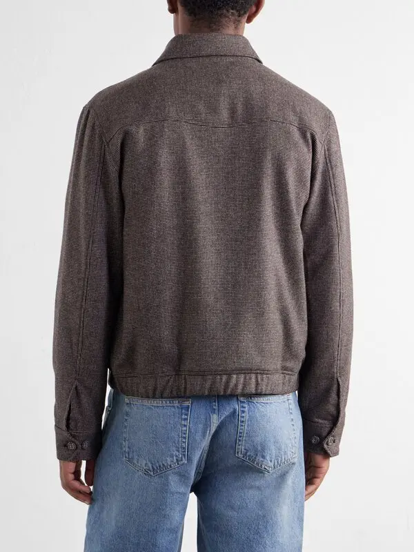Officine Générale Marlino Houndstooth Virgin Wool Overshirt