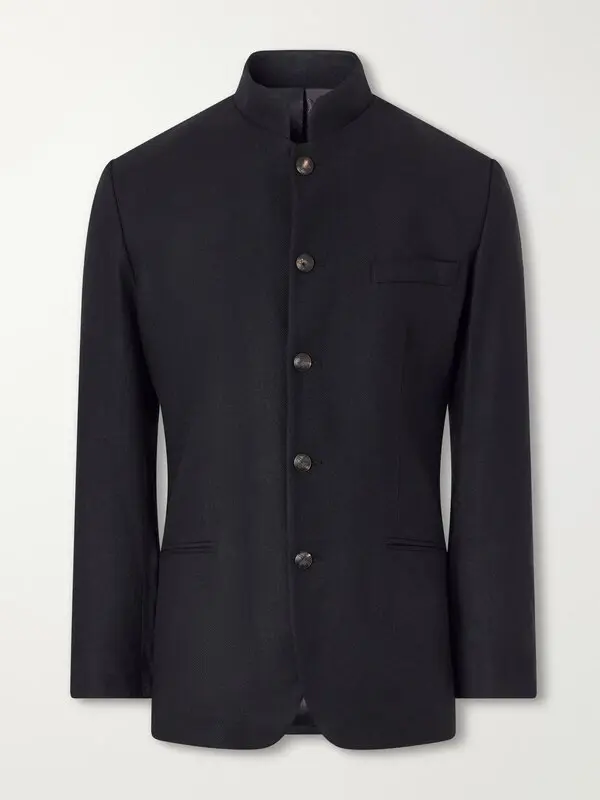 FAVOURBROOK Nehru Recycled Cashmere-twill Blazer