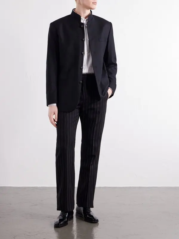FAVOURBROOK Nehru Recycled Cashmere-twill Blazer