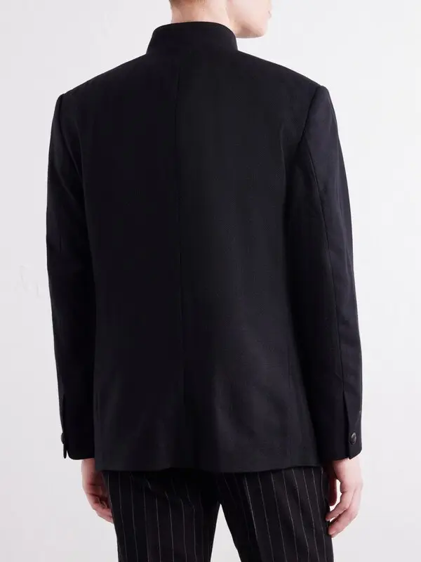 FAVOURBROOK Nehru Recycled Cashmere-twill Blazer