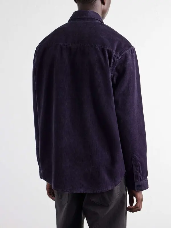 Nn07 Casper 50002 Organic Cotton-corduroy Overshirt - Navy