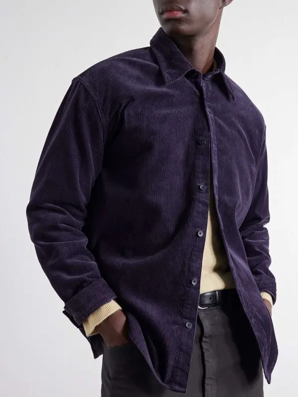 Nn07 Casper 50002 Organic Cotton-corduroy Overshirt - Navy