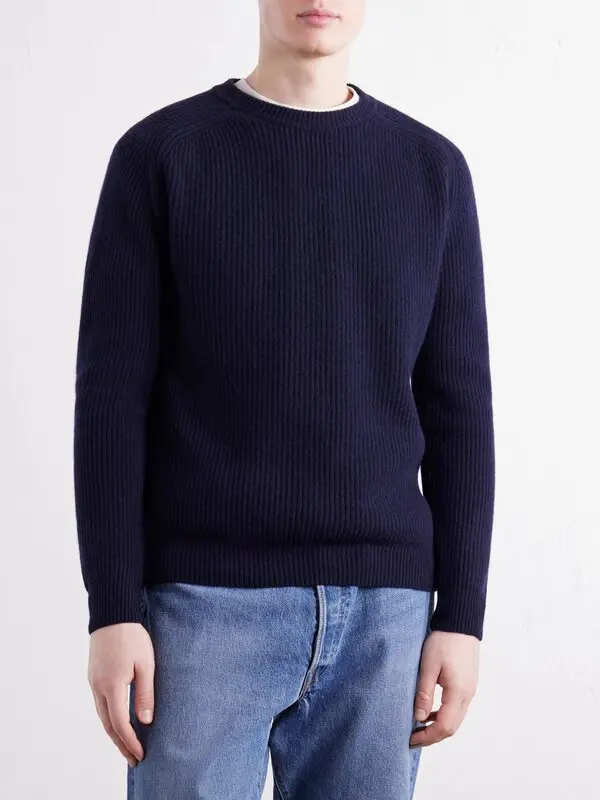 PIACENZA CASHMERE 1733 Ribbed Wool And Cashmere-blend Sweater