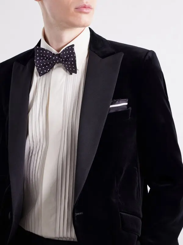 FAVOURBROOK Grosgrain-trimmed Cotton-velvet Tuxedo Jacket