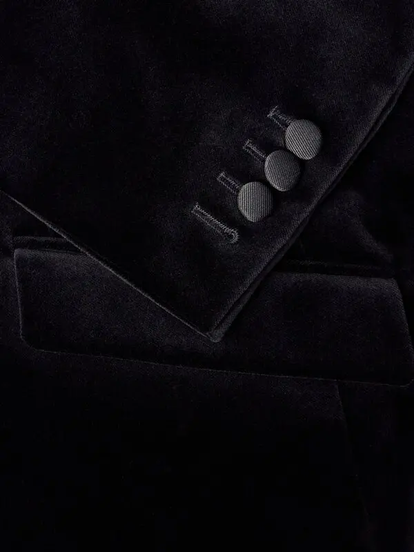 FAVOURBROOK Grosgrain-trimmed Cotton-velvet Tuxedo Jacket