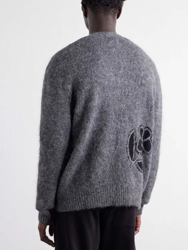 Nn07 Kyle 60021 Embroidered Intarsia-knit Brushed Alpaca-blend Cardigan