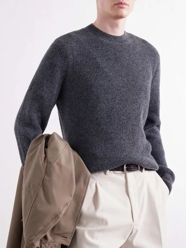 PIACENZA CASHMERE 1733 Ribbed Cashmere Sweater