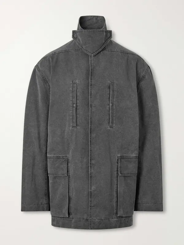 Rick Owens Padded Washed Cotton-canvas Coat