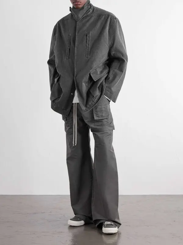 Rick Owens Padded Washed Cotton-canvas Coat