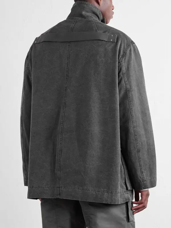 Rick Owens Padded Washed Cotton-canvas Coat