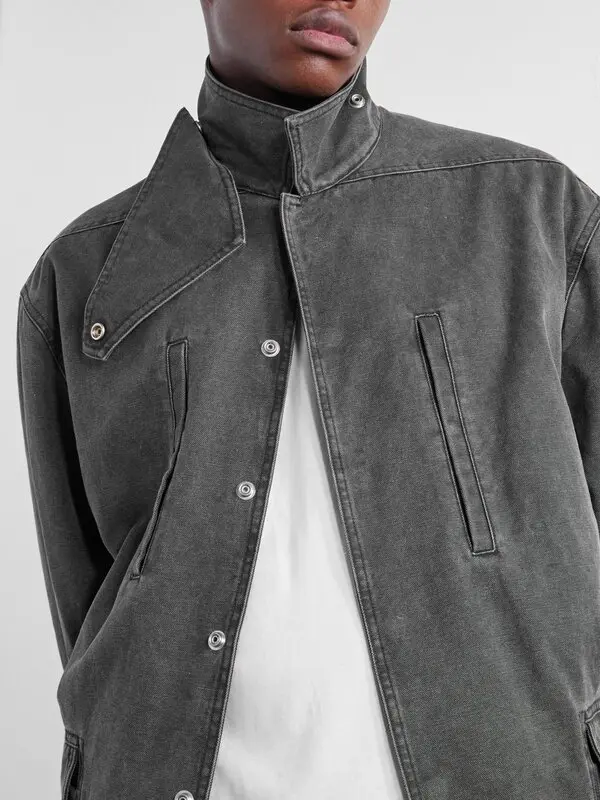 Rick Owens Padded Washed Cotton-canvas Coat - Gray